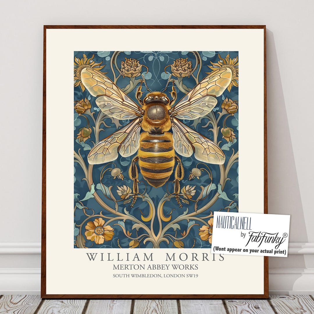 William Morris Style Print, William Morris Poster, Honeybee ...