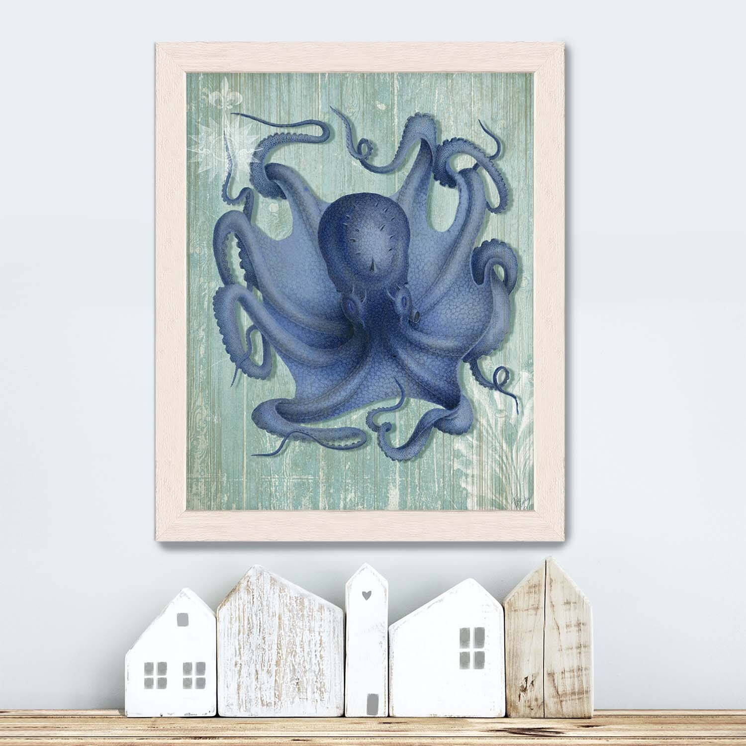 Octopus 5 Blue Octopus Poster octopus decor kitchen decor | Etsy