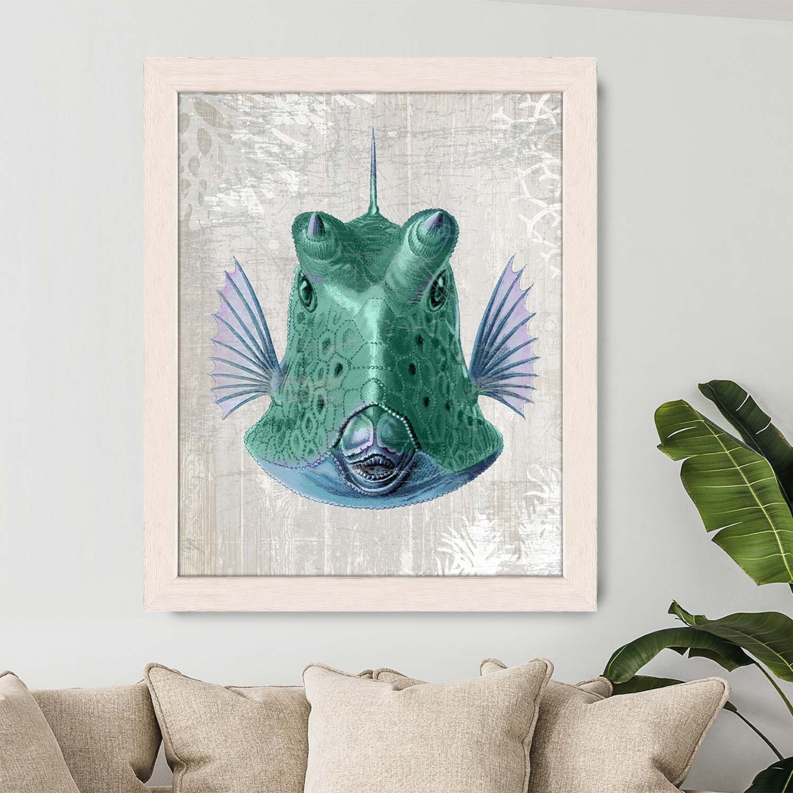 Cowfish Fish Art Print Nautical Print Sea Picture Beach | Etsy