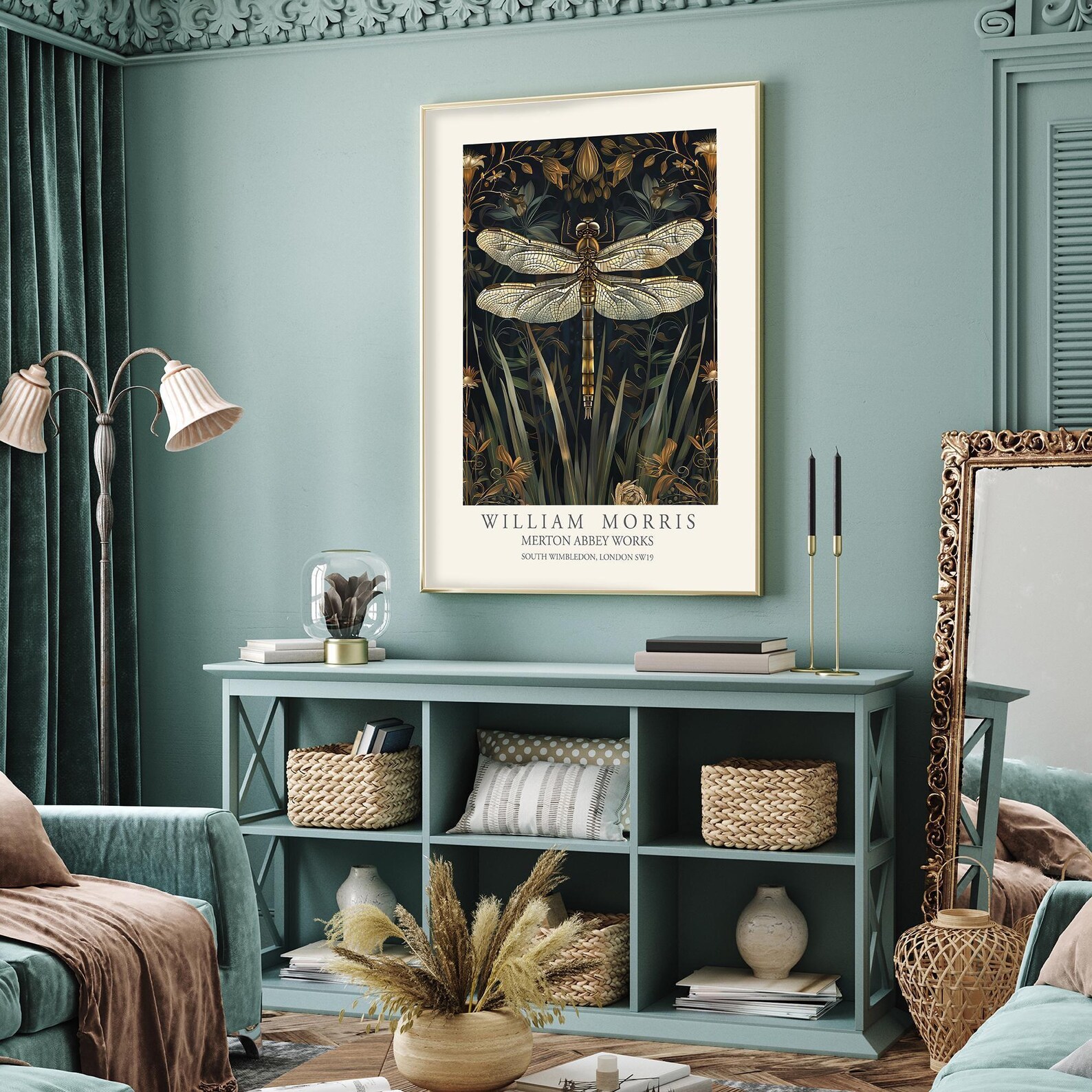 Dragonfly Print, William Morris Style Illustration, William Morris ...