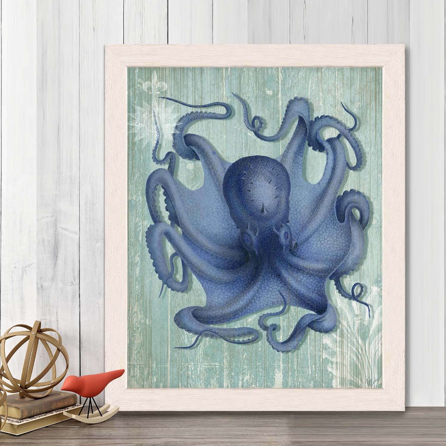 Octopus 5 Blue Octopus Poster octopus decor kitchen decor | Etsy