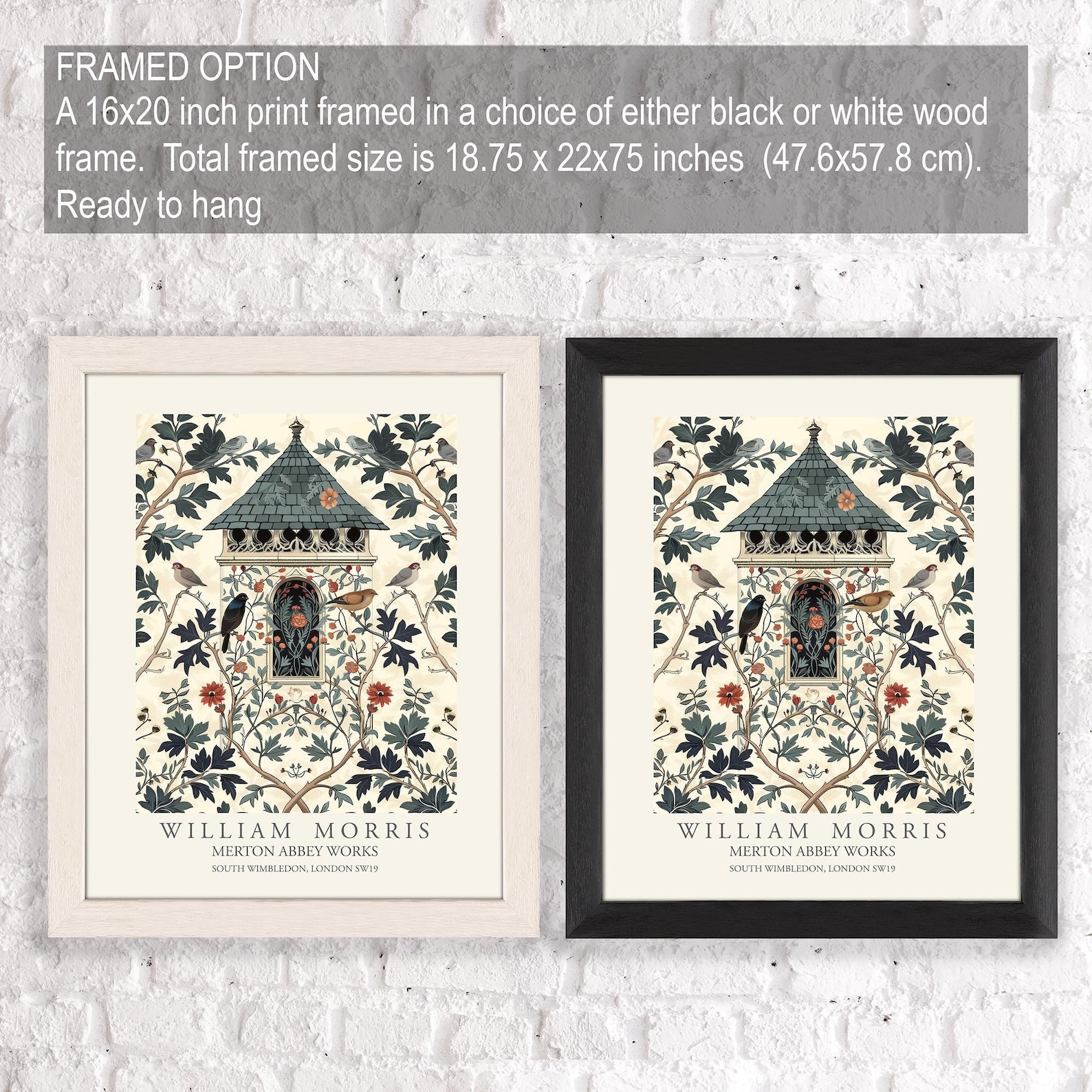 William Morris Style Bird Print, Dovecot Illustration, William Morris ...