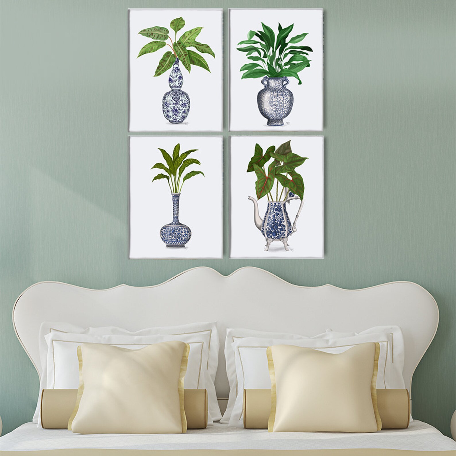 Southern Style Set of 4 Art Prints Chinoiserie Group 1 - Etsy UK
