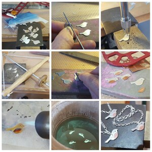 Handcrafted Sterling Silver 925 and Copper Robin Bracelet - Gift for ...