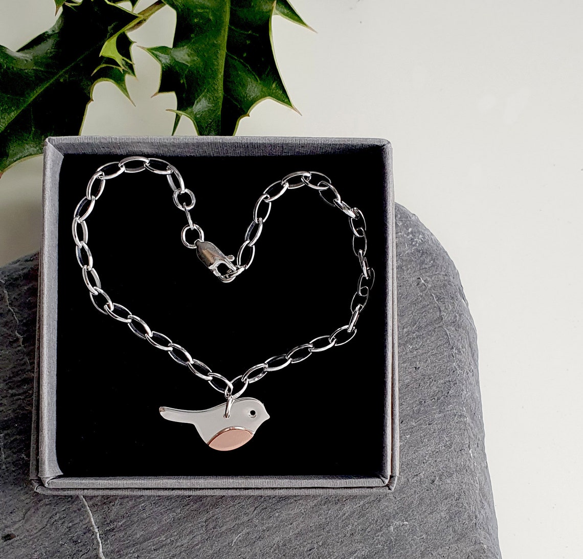Handcrafted Sterling Silver 925 and Copper Robin Bracelet - Gift for ...