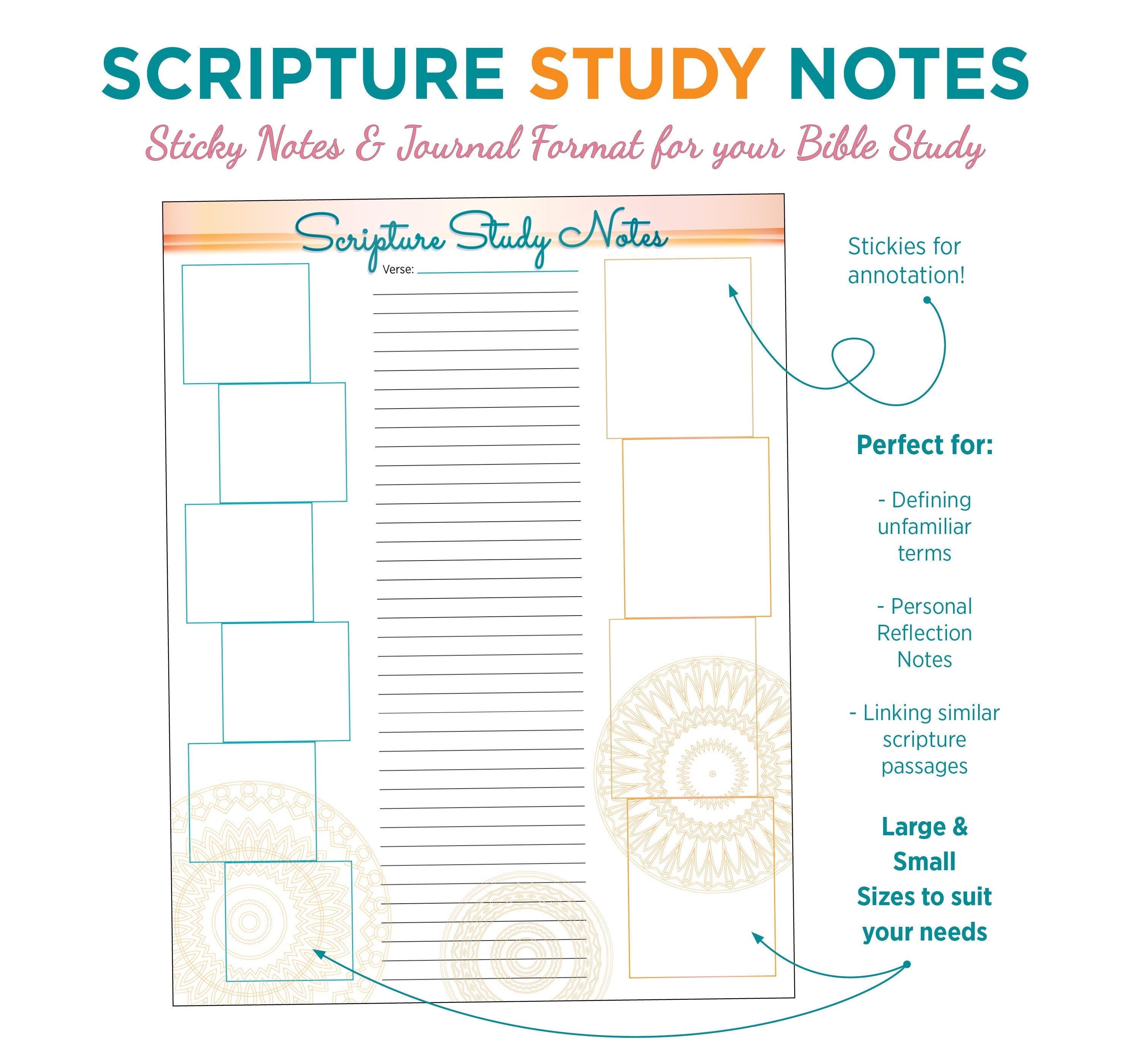 Digital Download // Scripture Notes - Etsy