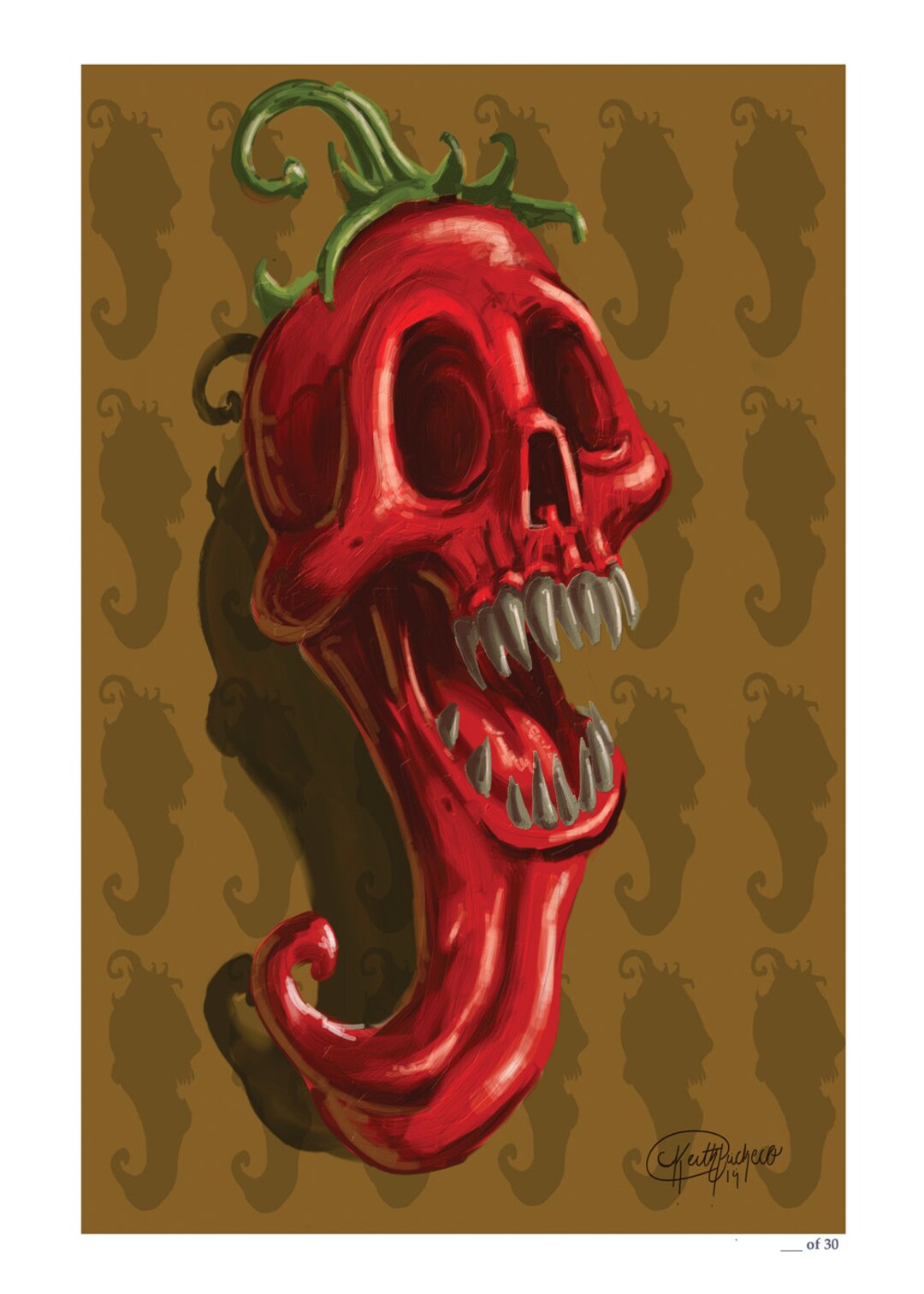 Red Chile Skull - Etsy