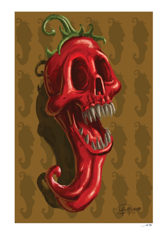 Red Chile Skull - Etsy