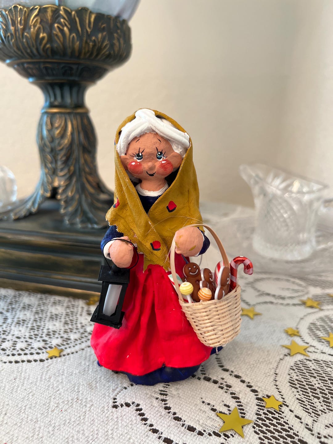 Handmade Babushka Christmas Figurine Ornament Cake Topper, Folklore ...
