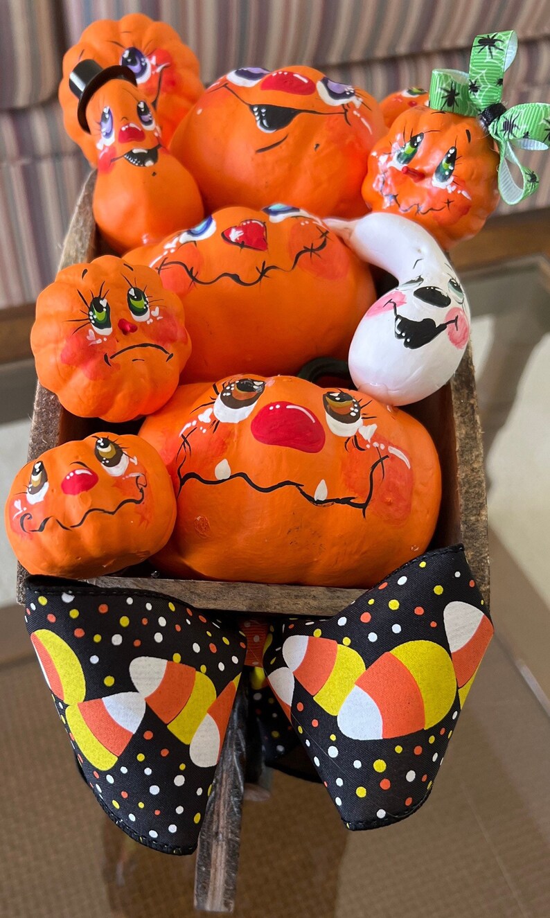 Fall Wheelbarrow Overflowing With Fun Whimsical Pumpkins - Etsy