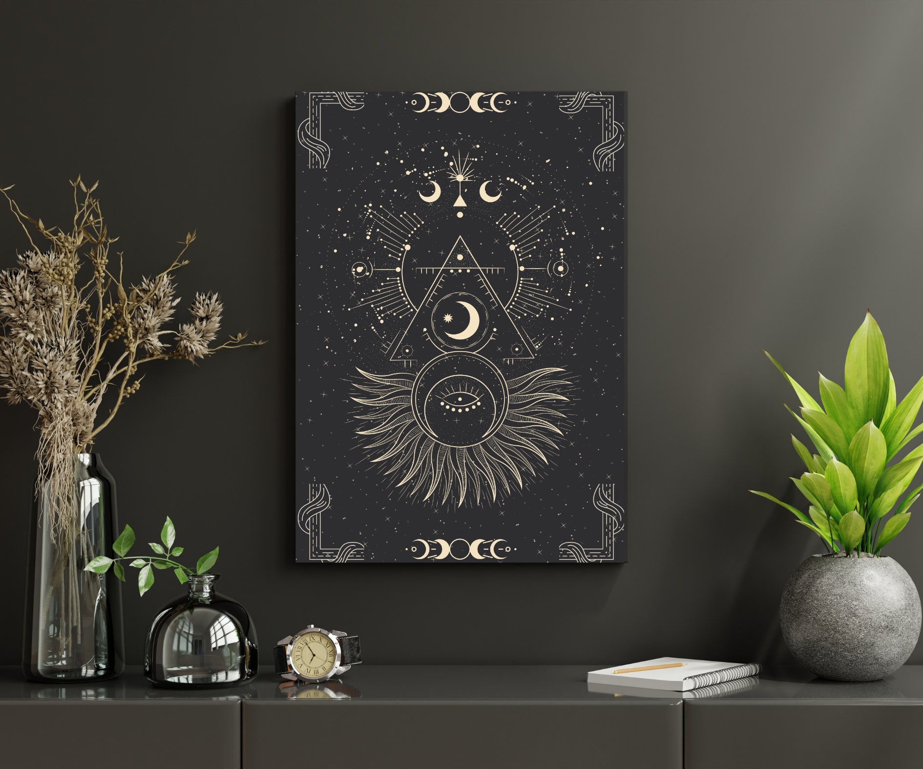 Celestial Wall Art, Alchemy Wall Art, Mystical Magic, Black Magic ...