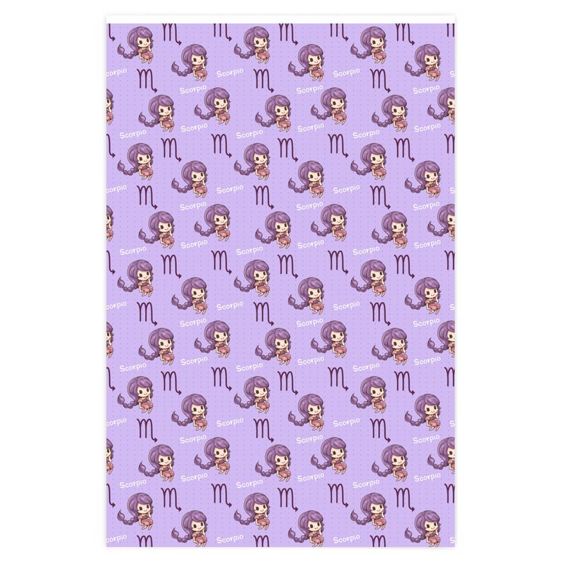 Scorpio | Chibi Zodiac Wrapping Paper | Cute | Kawaii | Custom Gift ...
