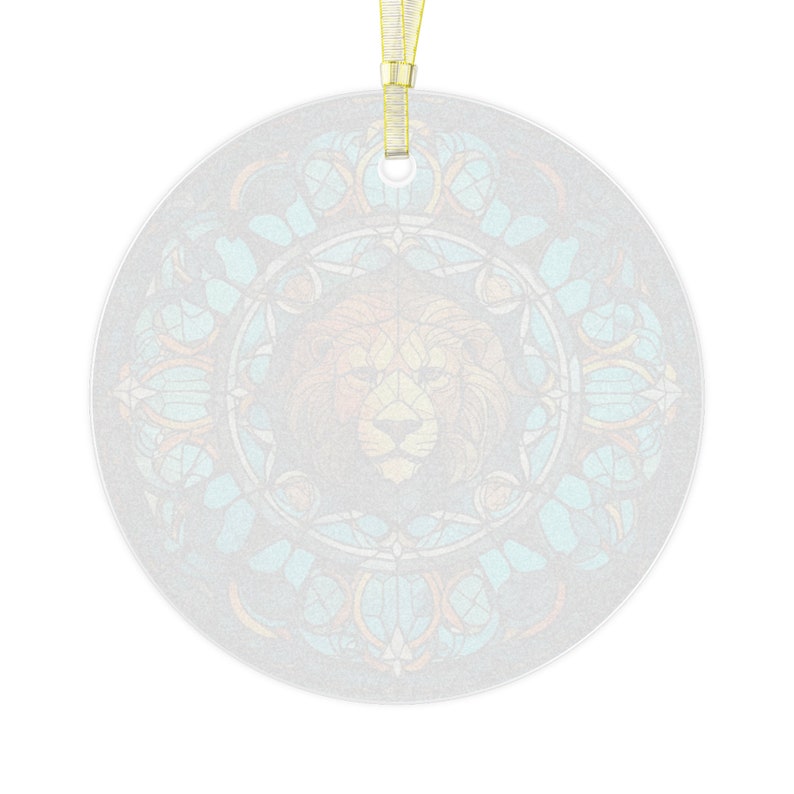 Leo Stained-glass Design Ornament, Faux Stained Glass, Zodiac Ornament ...