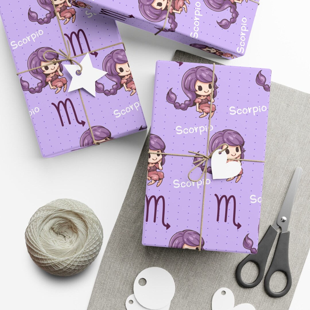 Scorpio | Chibi Zodiac Wrapping Paper | Cute | Kawaii | Custom Gift ...