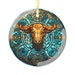 Taurus Stained-glass Design Ornament, Faux Stained Glass, Zodiac ...