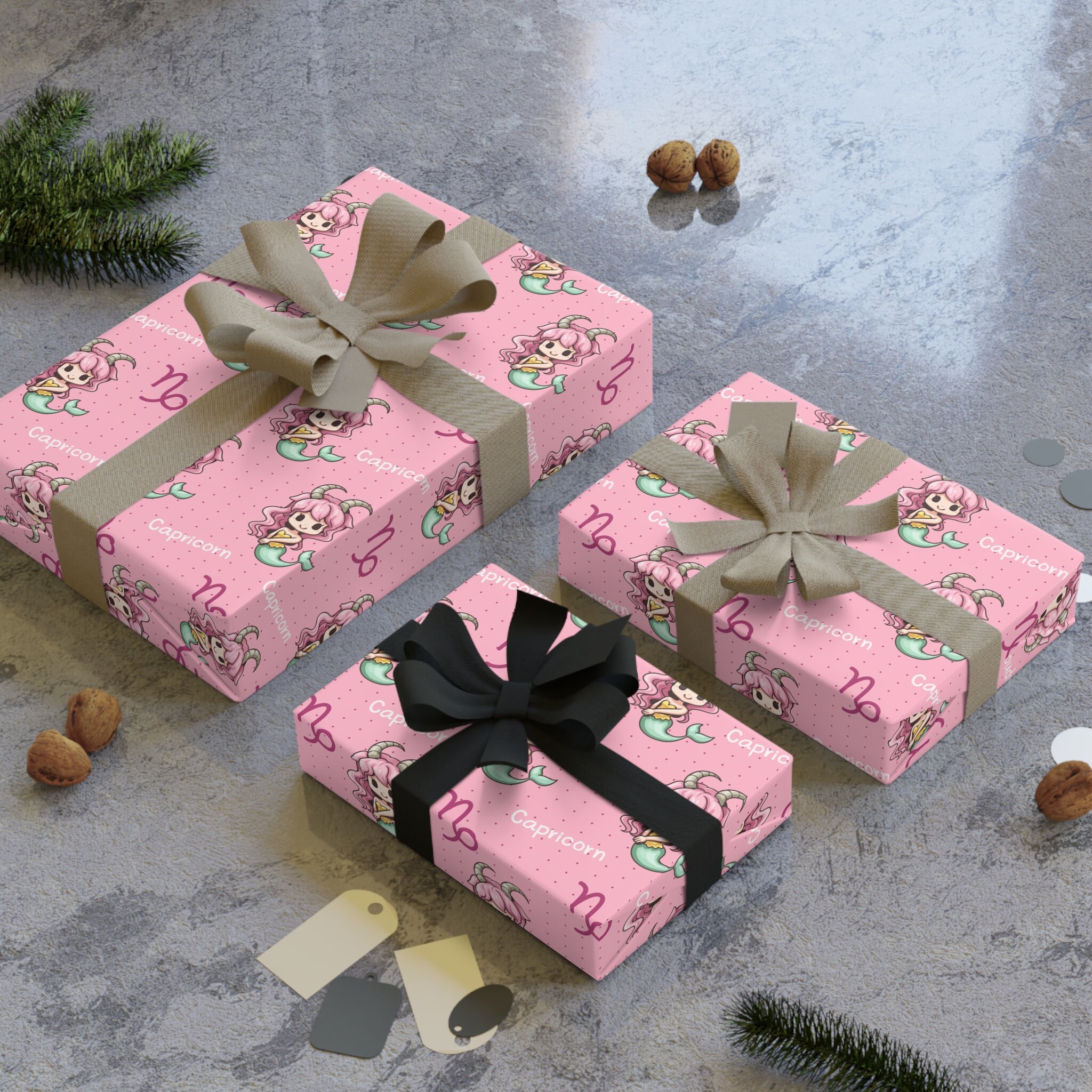 Capricorn | Chibi Zodiac Wrapping Paper | Cute | Kawaii | Custom Gift ...