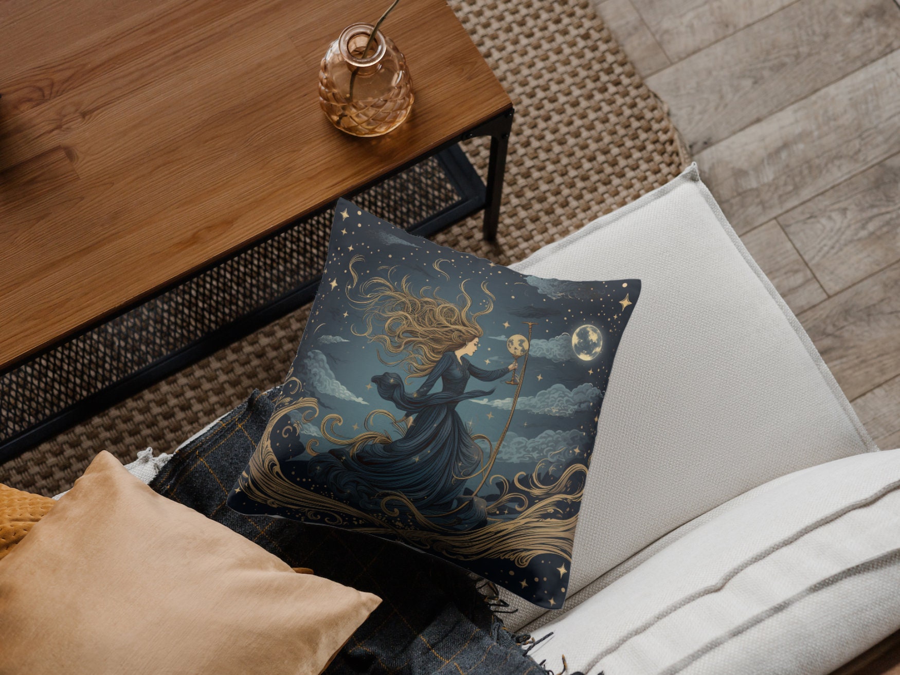 Dreamscapes, Celestial Pillow, Style, Moon & Stars, Spiritual Decor ...