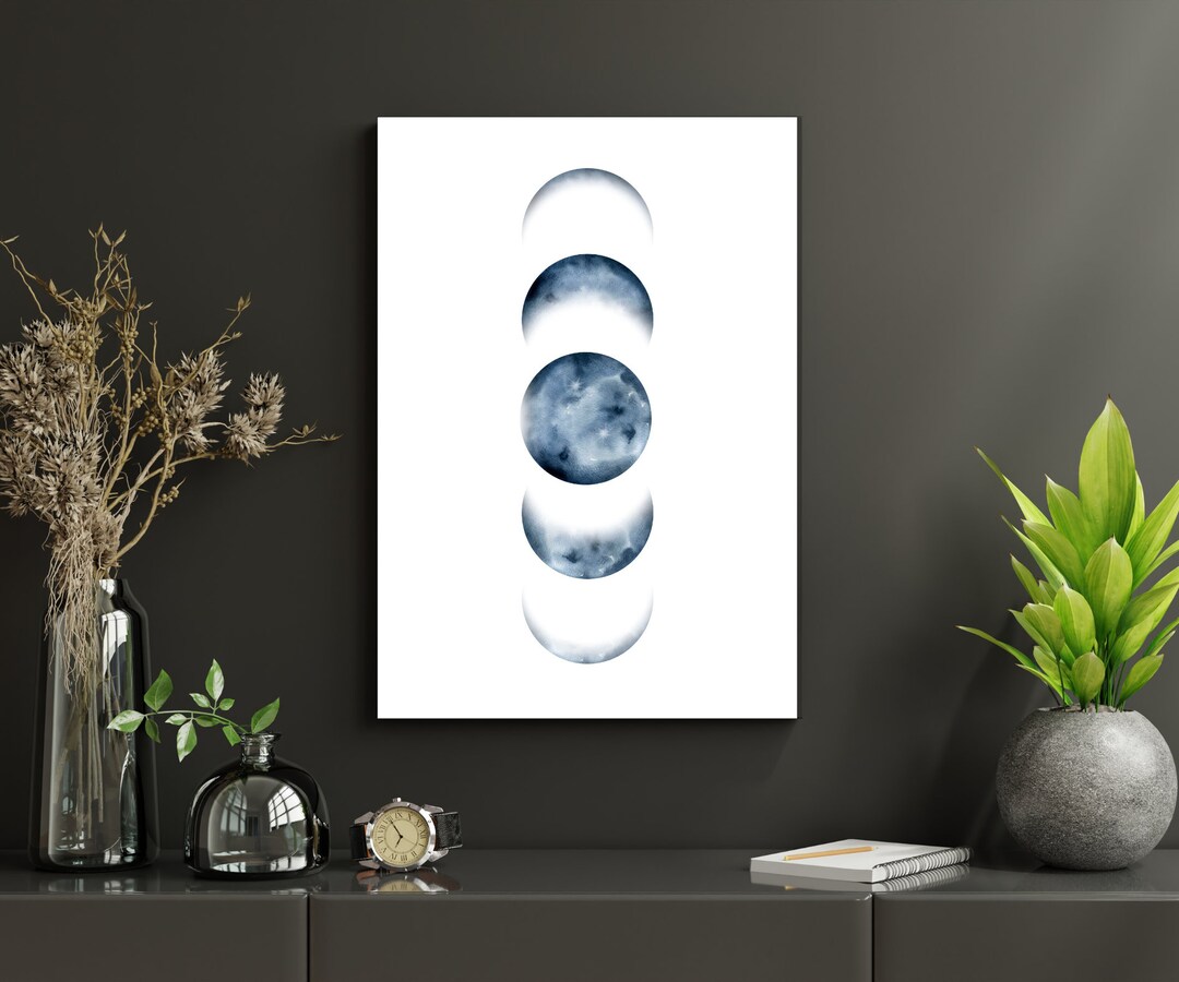 Moon Phase Digital Download, Space Print, Phases of the Moon, Moon Wall ...