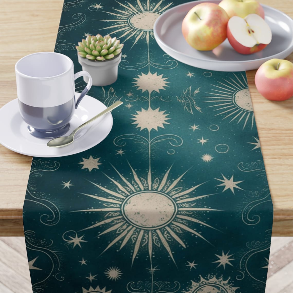 Celestial Table Runner, Vintage Style, Sun & Moon, Spiritual Decor ...