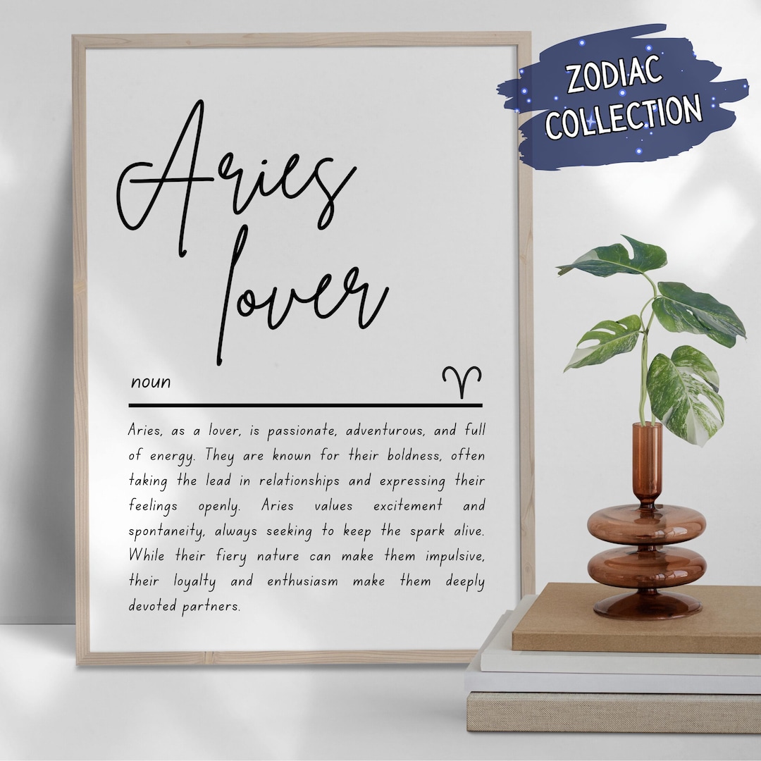 Aries Lover Definition, Printable Wall Art, Digital Download, Zodiac ...
