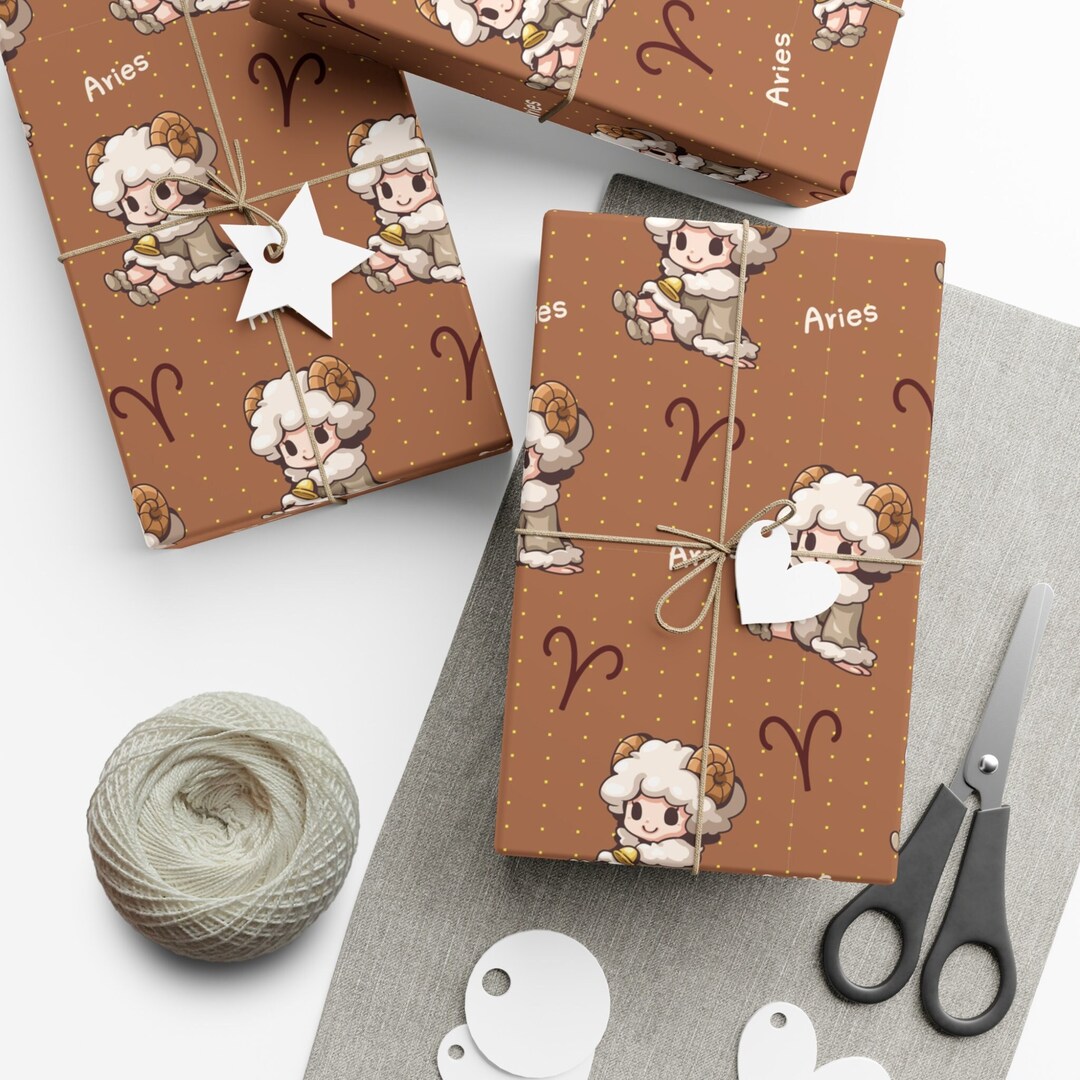 Aries | Chibi Zodiac Wrapping Paper | Cute | Kawaii | Custom Gift Wrap ...