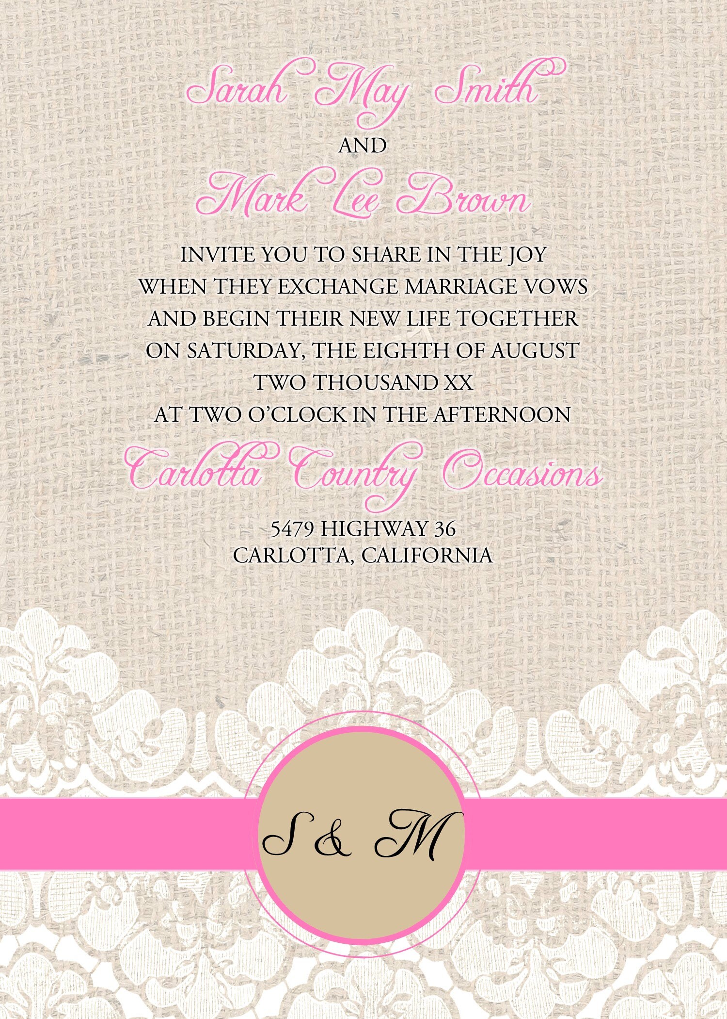Wedding Invitation 5x7 Lace Vintage Wedding Invitation - Etsy