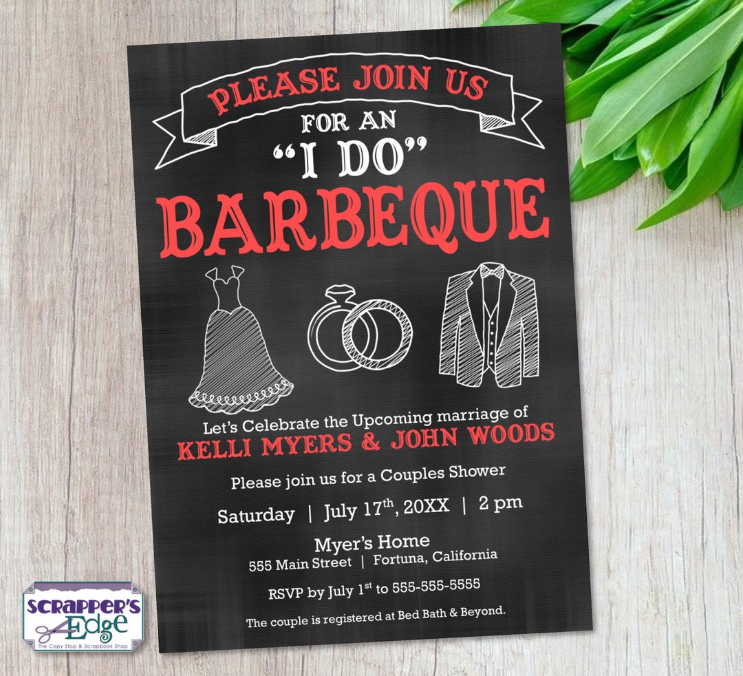 Couples Shower Invitation 5x7 I Do BBQ | Love | Wedding | Bride | Groom ...