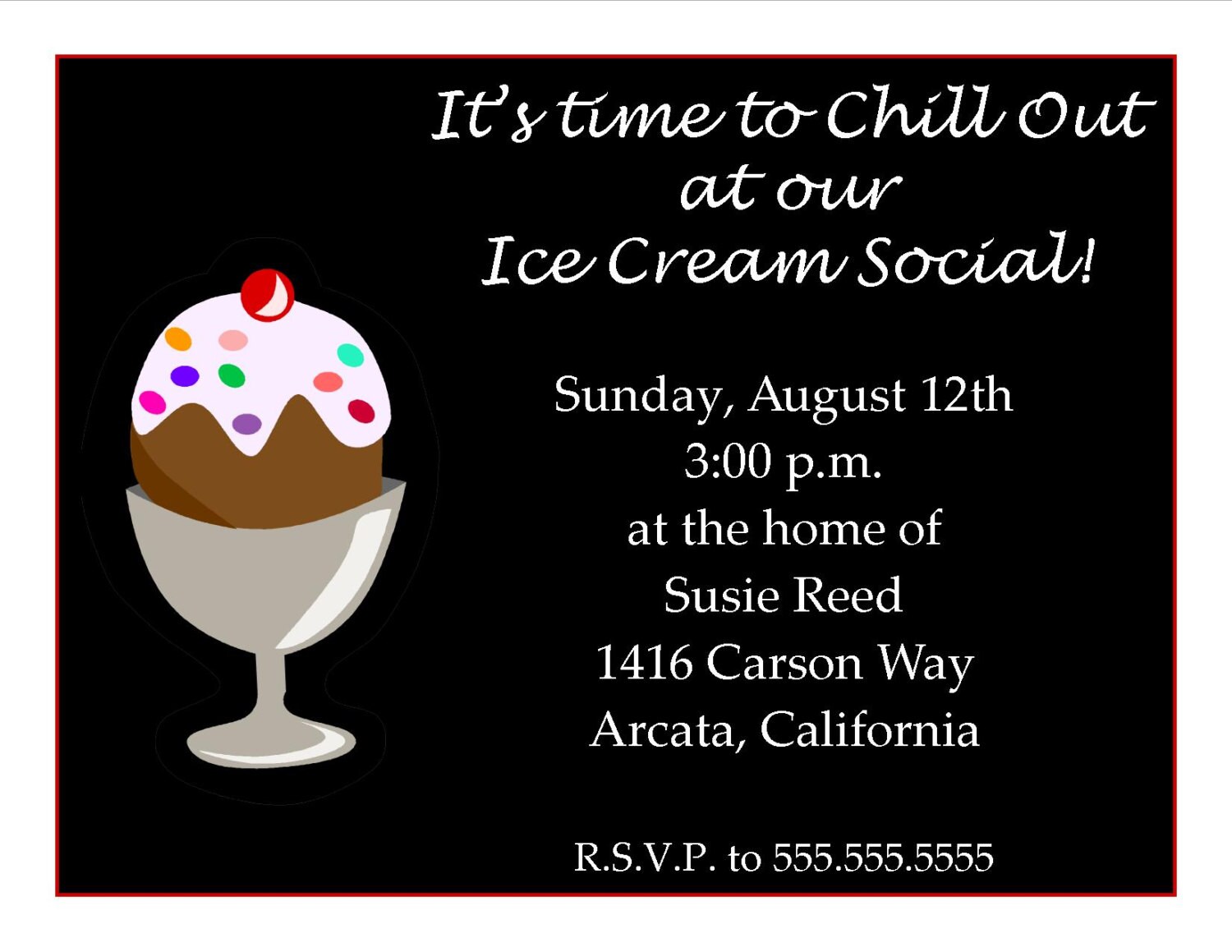 Ice Cream Party Invitation Background
