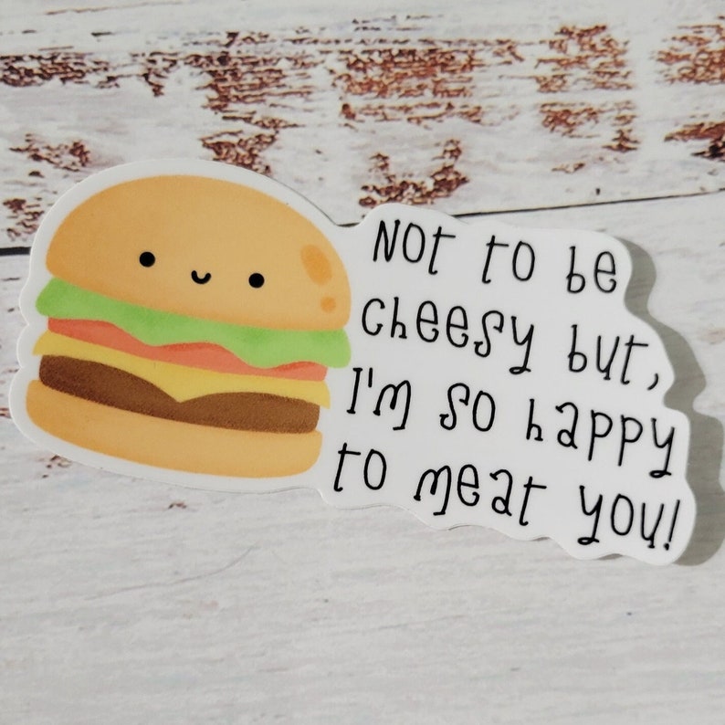 2.5" Vinyl Custom Stickers Happy Food Puns With Positive Affirmations ...