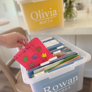 FULLY ASSEMBLED- Kids File Box , Milestone Tote , Memory Box ...