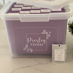 FULLY ASSEMBLED- Kids File Box , Milestone Tote , Memory Box ...