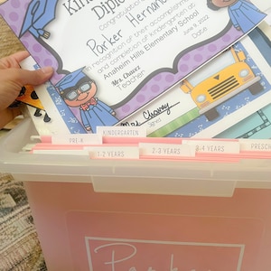 Kids File Box , Milestone Tote , Memory Box , Organization School Box ...