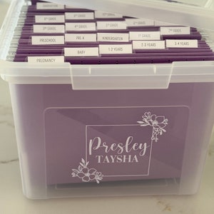 FULLY ASSEMBLED- Kids File Box , Milestone Tote , Memory Box ...