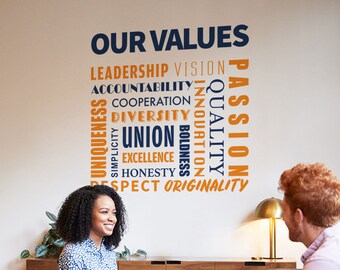 Our Values Wall Decal - Etsy