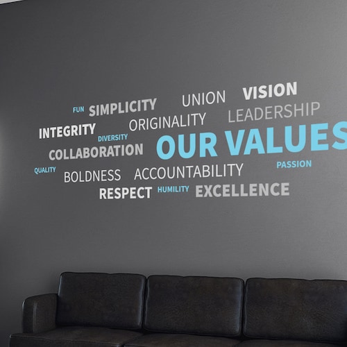 Our Values Core Values Office Motivational Office Wall | Etsy