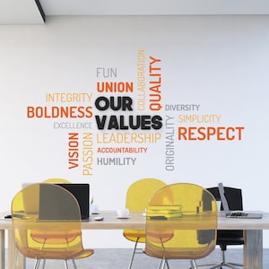 Our Values 3D Office Decor, 3D, Values Decal, Office Wall Art, Office ...