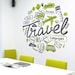 Travel Word Cloud Wall Decal Travel Wall Quote Travel Love Quotes Wall ...