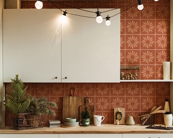 Boho Lines Beige Tile Decals - Self-adhesive Wall & Floor Tile Stickers ...