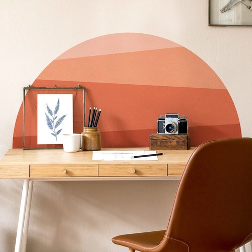 Boho Sundown Wall Decal Rising Sun Sun Decal Bohemian Wall - Etsy