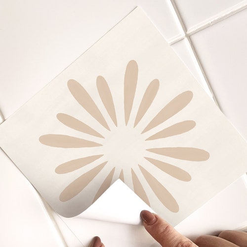 Boho Floral Terracotta Tile Decals Self-adhesive Wall & - Etsy