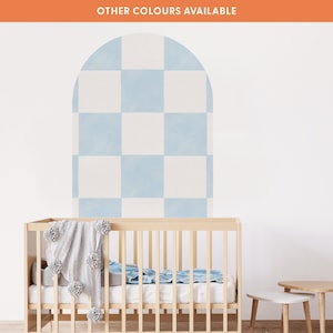 Checkered Headboard Sticker, Bed Arch Sticker, Headboard Wall Decal ...