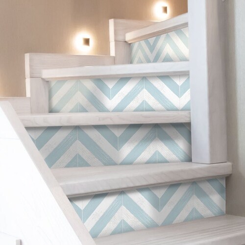 Glacier Blue Stair Riser Stickers Pack of 6 Removable Stair - Etsy
