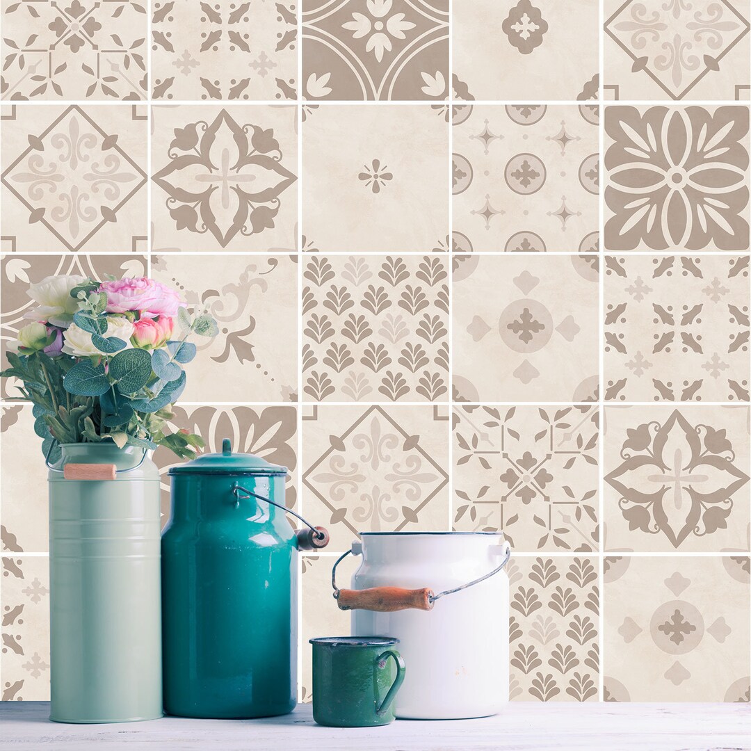 Soft Floral Tile Decals - Self-adhesive Wall & Floor Tile Stickers ...