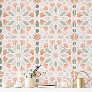 Fez Green Tile Decals - Moroccan Tile Stickers Collection - Self ...