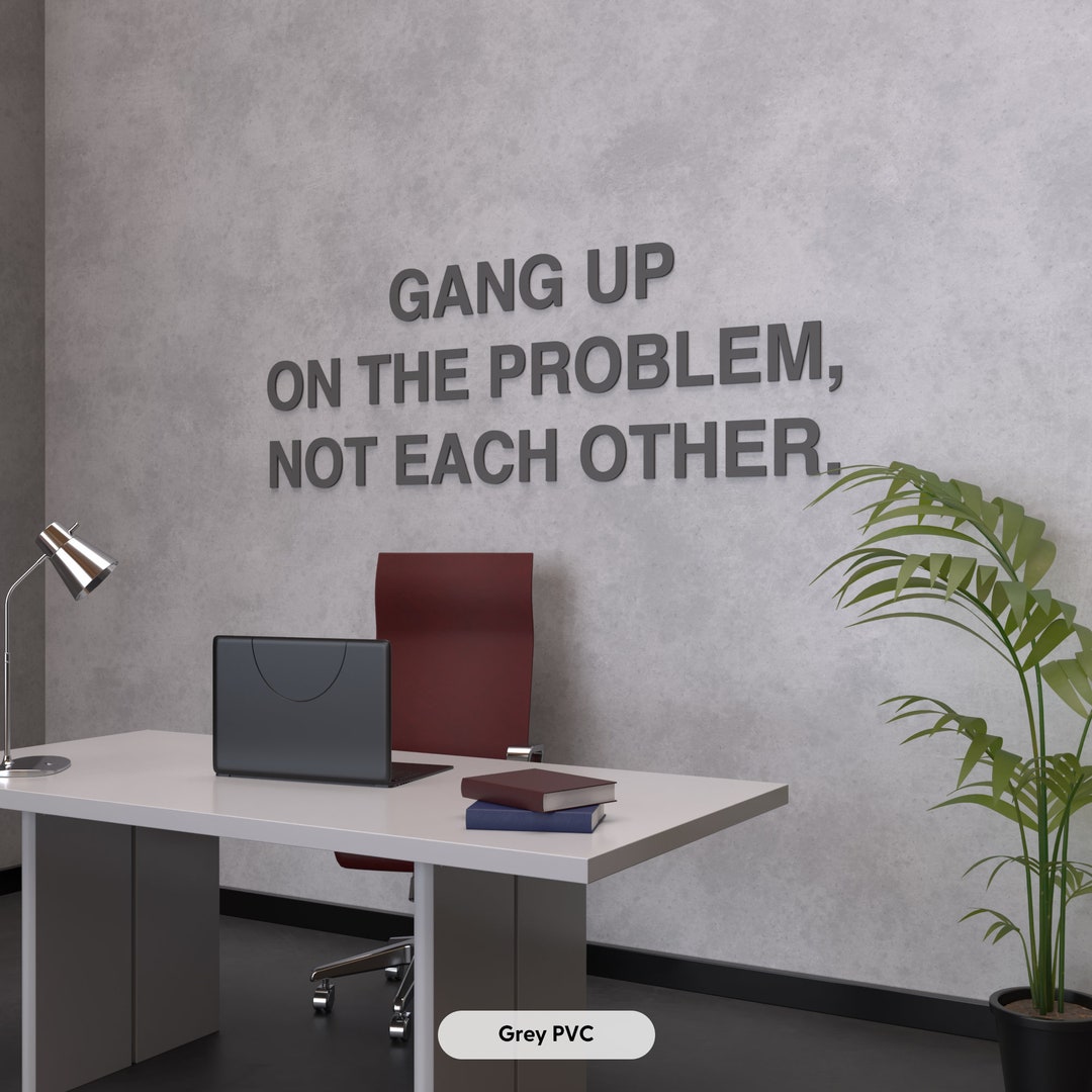 Gang Up, 3D Letters, Office Quote, Motivational Quote, Office Wall Art ...