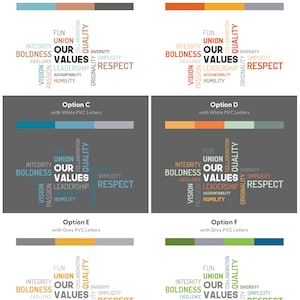 Our Values 3D Office Decor, 3D, Values Decal, Office Wall Art, Office ...