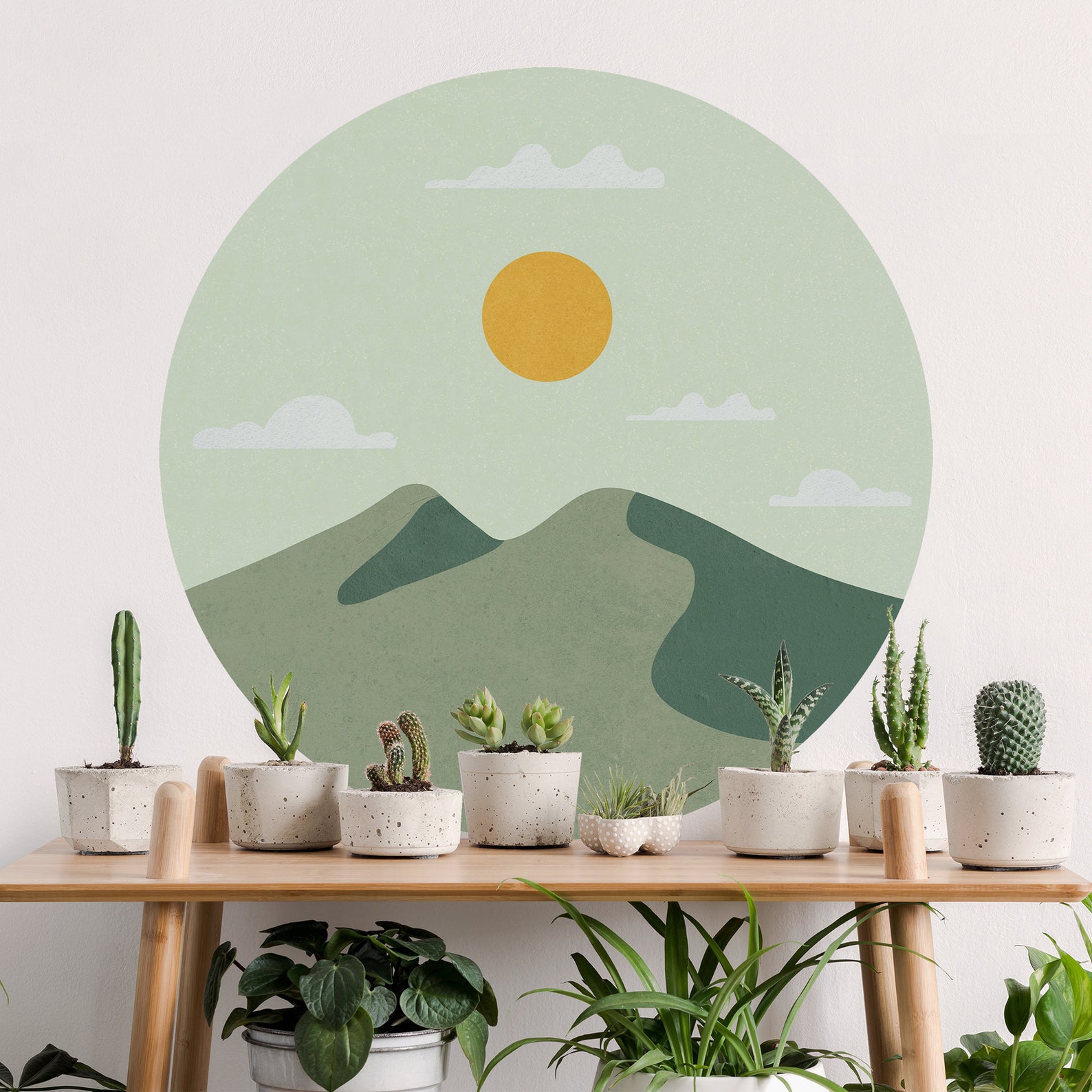 Sunrise Mountain Boho Wall Decal, Removable Wall Decal, Wall Sticker ...