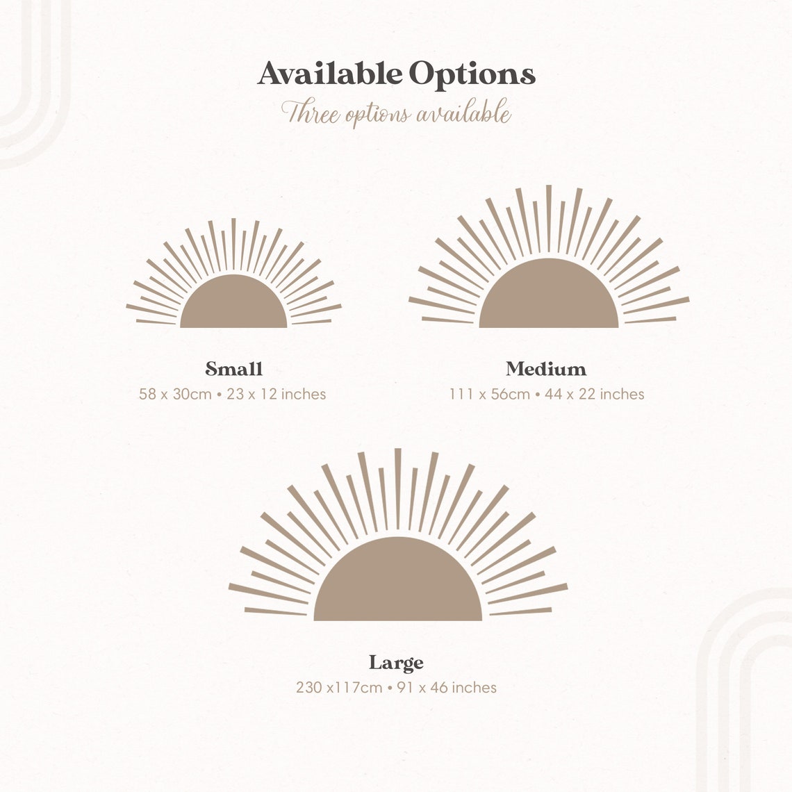 Rising Sun Wall Decal Wall Decal Abstract Wall Sticker - Etsy