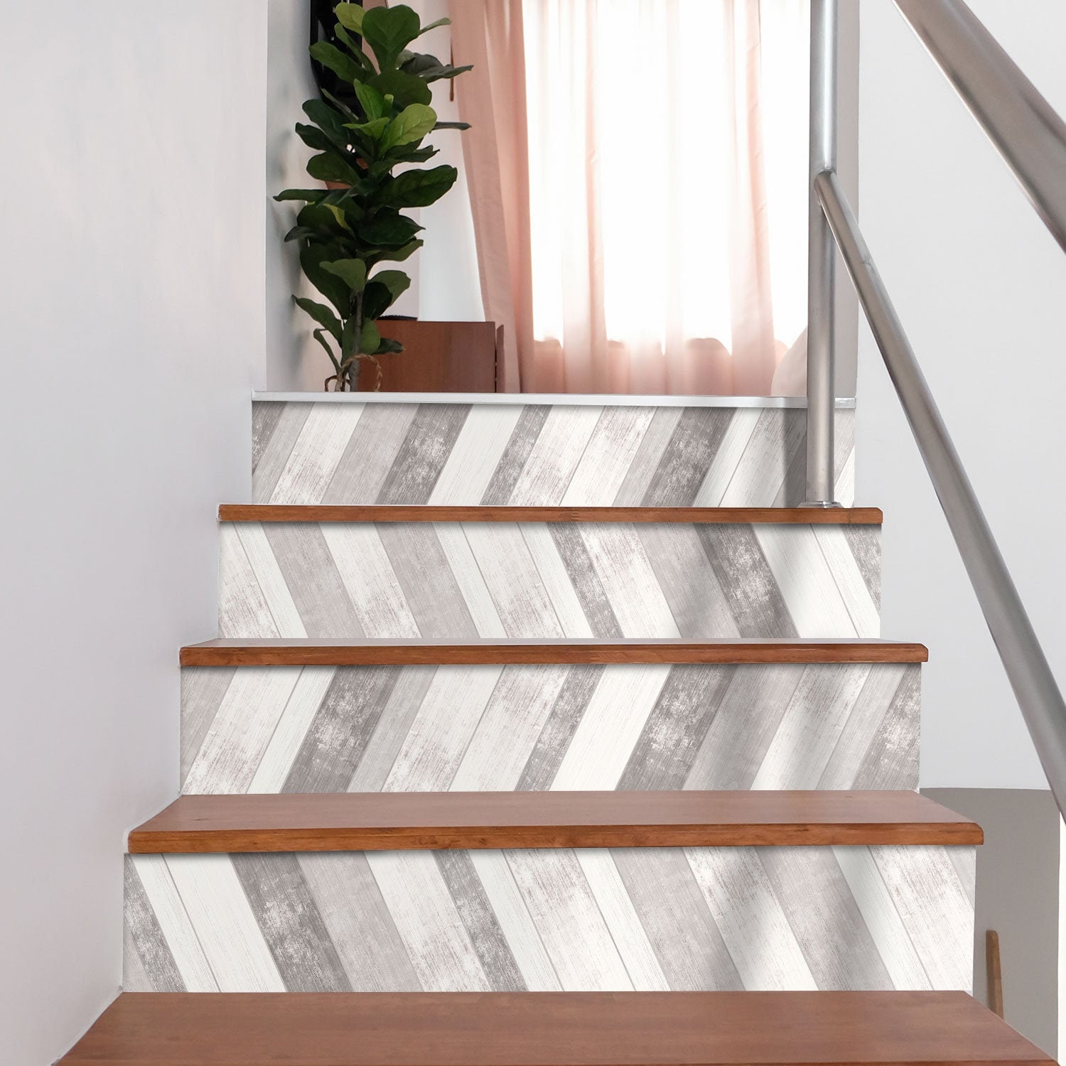 Grey Washed Wood Stair Riser Stickers Pack of 6 Removable - Etsy UK