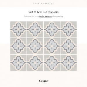 Havana Blue Tile Decals - Self-adhesive Wall & Floor Tile Stickers ...